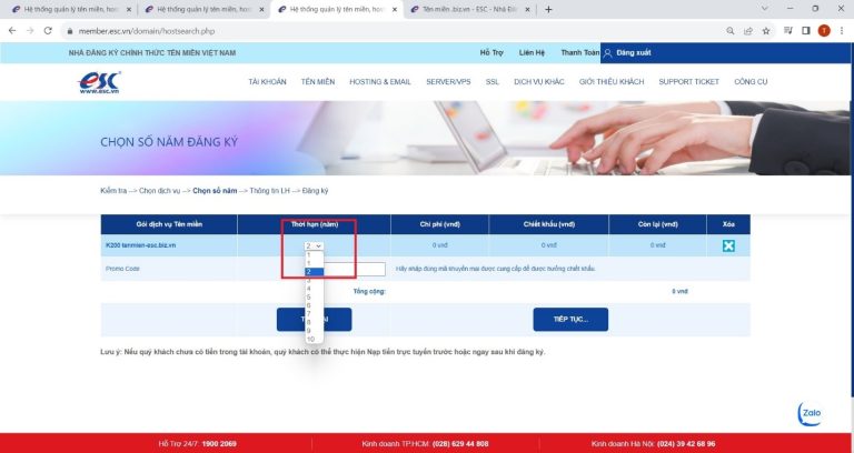 Hướng dẫn đăng ký tên miền .ID.VN - ESC - Nhà đăng ký tên miền